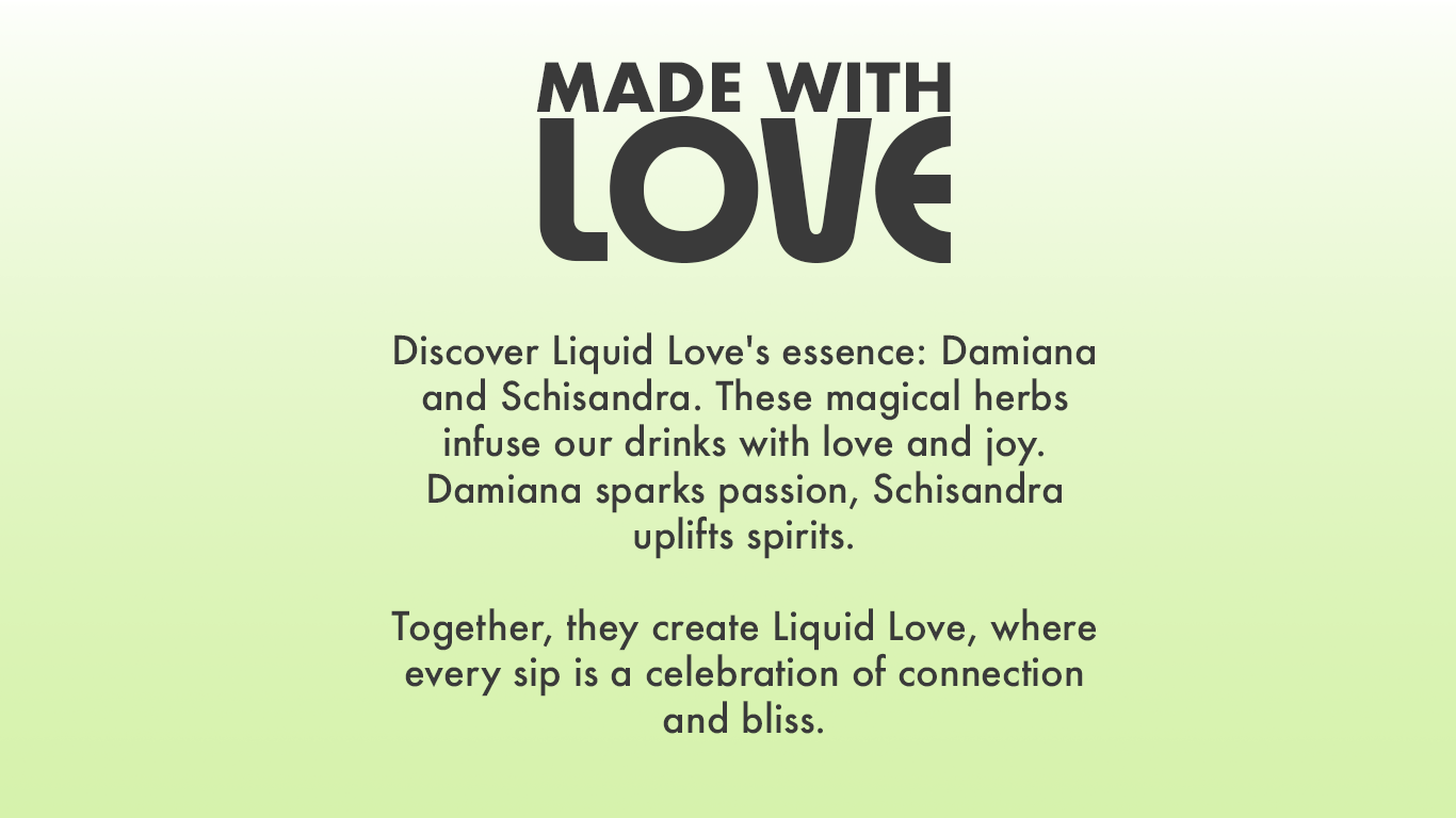 Liquid Love Cocktail Mixes: Infused with Damiana